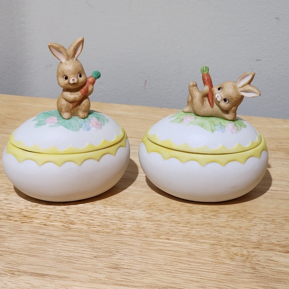 Lefton | Holiday | Vintage Lefton China Bunny Trinket Dish Pair 983 ...